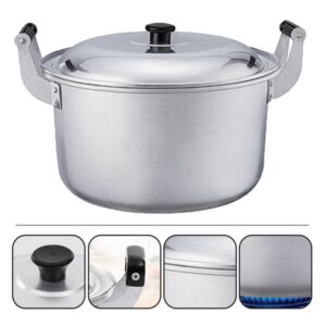 Hemoton Water Bath Canner Soup Pot Traditional Stock Pot Thick Soup Pot Double Handle Cooking Pot Boiling Water Pot with Lid Stainless Steel Cookware