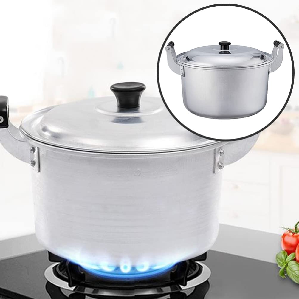 Hemoton Water Bath Canner Soup Pot Traditional Stock Pot Thick Soup Pot Double Handle Cooking Pot Boiling Water Pot with Lid Stainless Steel Cookware