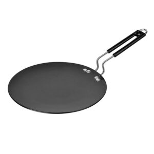 aluminium hard anodised chapati tawa with stainless steel handle chapati tawa roti and paratha tawa crape pan chapati pan concave ( 4 mm )