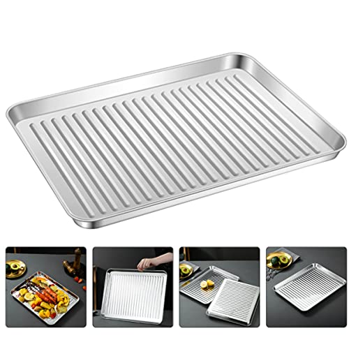 UPKOCH Noodle L Bacon Seafood Food Professional Rectangular Appetizer Nonstick Platter Steel Roasting for Silver Toaster Brownies Cold Serving Pans Pan Cookware Cake Barbecue Oven Plate