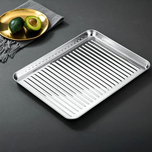 UPKOCH Noodle L Bacon Seafood Food Professional Rectangular Appetizer Nonstick Platter Steel Roasting for Silver Toaster Brownies Cold Serving Pans Pan Cookware Cake Barbecue Oven Plate