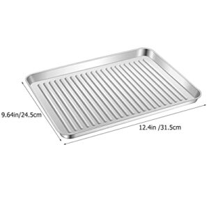 UPKOCH Noodle L Bacon Seafood Food Professional Rectangular Appetizer Nonstick Platter Steel Roasting for Silver Toaster Brownies Cold Serving Pans Pan Cookware Cake Barbecue Oven Plate