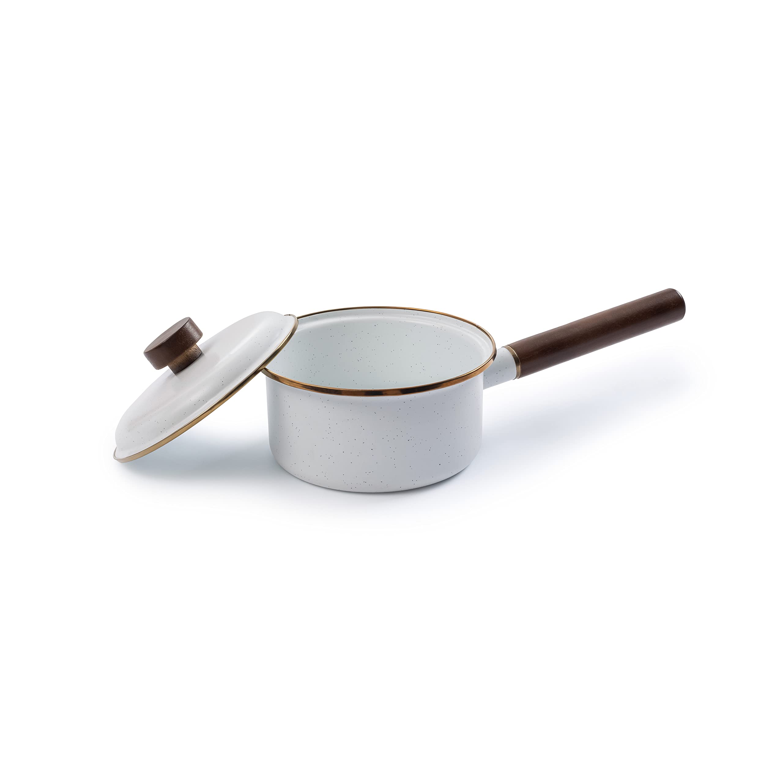 Barebones Enamel Saucepan/steelpan - Steel Cooking Pot For In The Kitchen And Camping, Durable Suace Pan With Lid