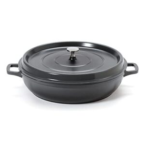 g.e.t. ca-015-gr/bk/cc heiss® energy-efficient cast aluminum dutch oven, 8 quart, round, gray