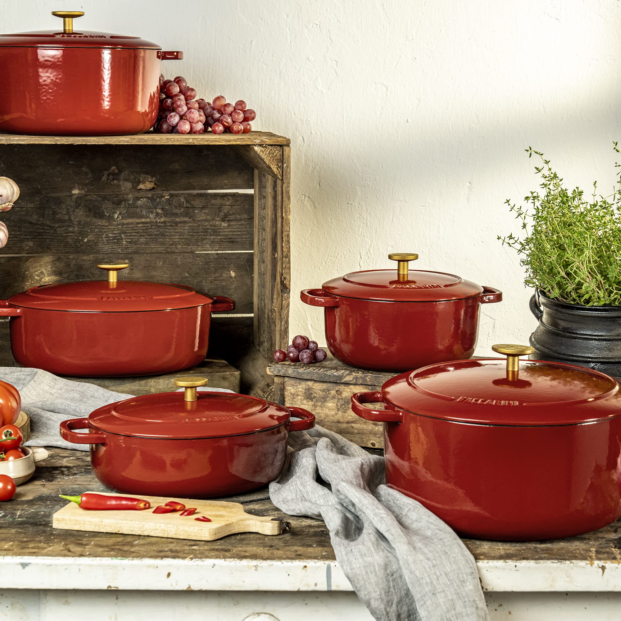 BALLARINI Bellamonte Cast Iron 5-qt Oval Dutch Oven - Pomodoro Red