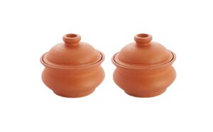 village decor indian clay yogurt pot pack of 2 - (32 oz)