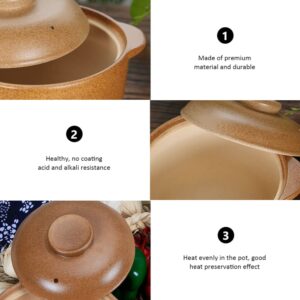 Angoily Ceramic Stew Pot Japanese Clay Pot Hot Pot Clay Pots Earthenware Clay Pot Retro Japanese Style Clay Casserole Household 1. 2L