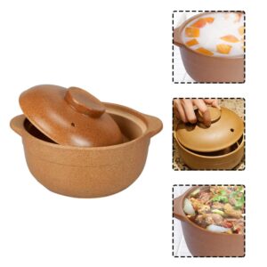 Angoily Ceramic Stew Pot Japanese Clay Pot Hot Pot Clay Pots Earthenware Clay Pot Retro Japanese Style Clay Casserole Household 1. 2L