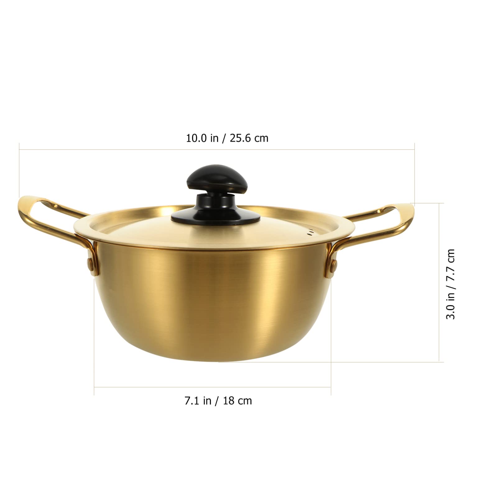 YARDWE 1 Set Stainless Steel Instant Noodle Pot Korean Ramen Korean Noodles Ramen Seafood Boil Pot Ramen Noodle Cooker Japanese Ramen Chocolate Milk Pans Cooking Pot Induction Saucepan