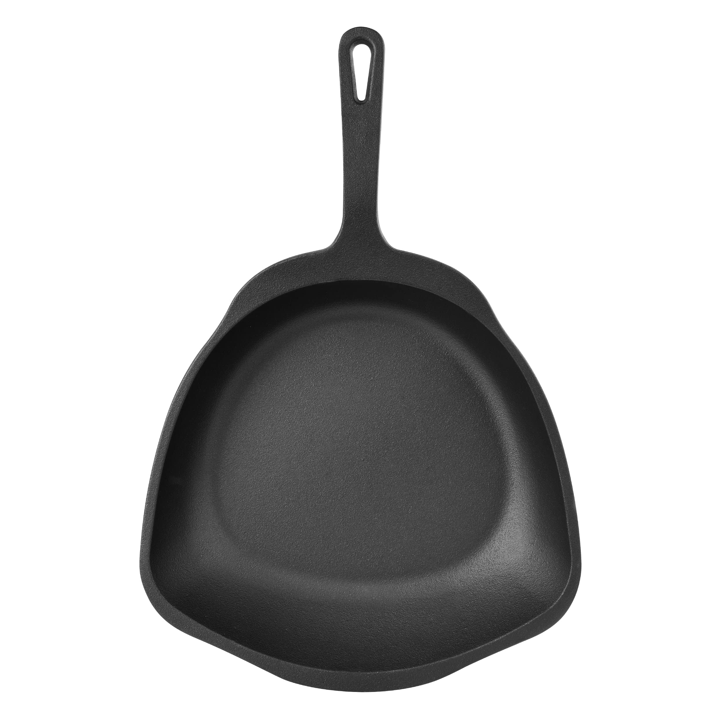 MasterPRO Pre-Seasoned Cast Iron Skillet - Unique Cooking, Saute and Frying Pan for Indoor and Outdoor Use – BBQ Grill, Fire, Oven Safe Camping Cookware, 11” Griddle, Black