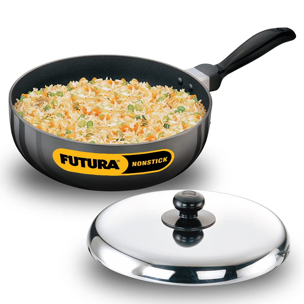 Futura Non Stick 9-Inch All Purpose Frying Pan with Stainless Steel Lid, 2.5-Liter