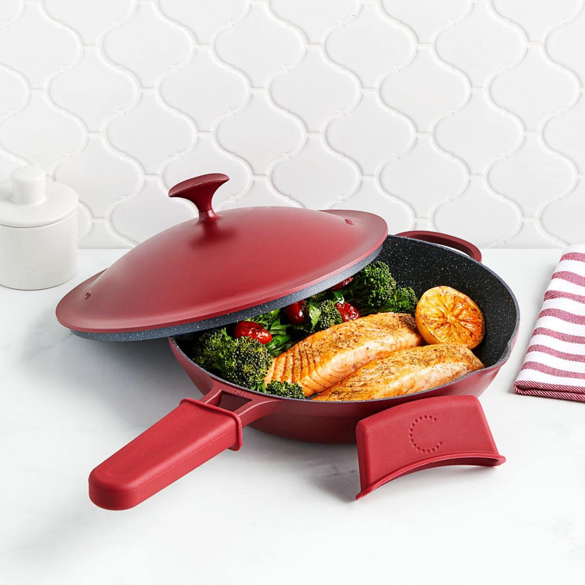 Curtis Stone Dura-Pan Nonstick Cast Aluminum All Day Pan - Red