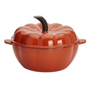 denmark tools for cooks enameled cast iron pumpkin dutch oven, 2-quart