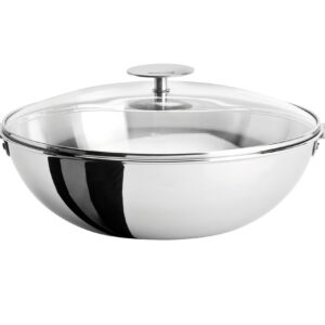 Cristel Casteline Wok, 3 quart, Silver