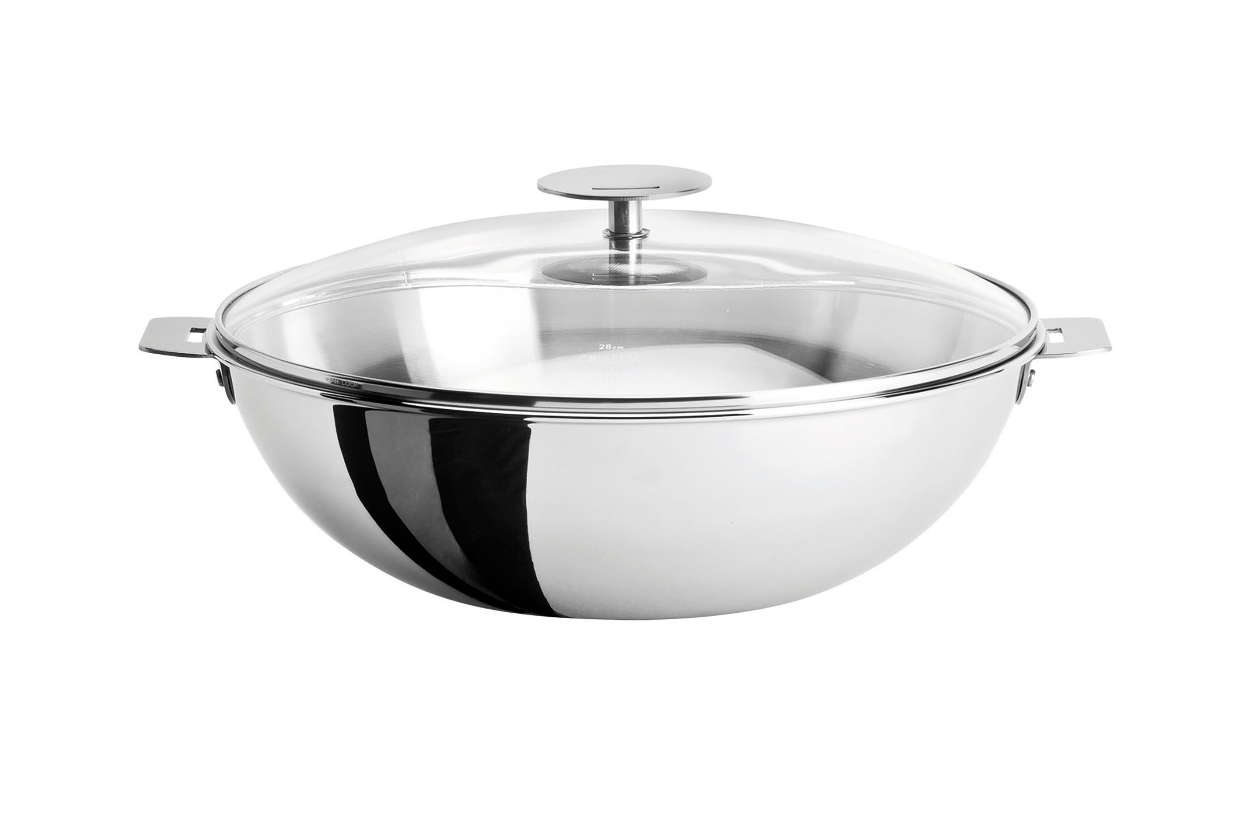 Cristel Casteline Wok, 3 quart, Silver