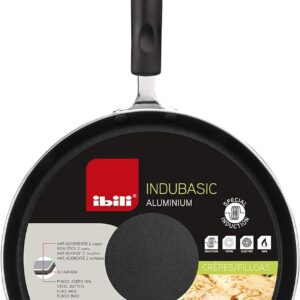 IBILI Crepe Pan Nonstick for Crepes, Tortillas, Crispy Pancake - with Bakelite Handle, Dosa Pan Non-Stick - Made in Spain (20 cm / 7.8 Inch)