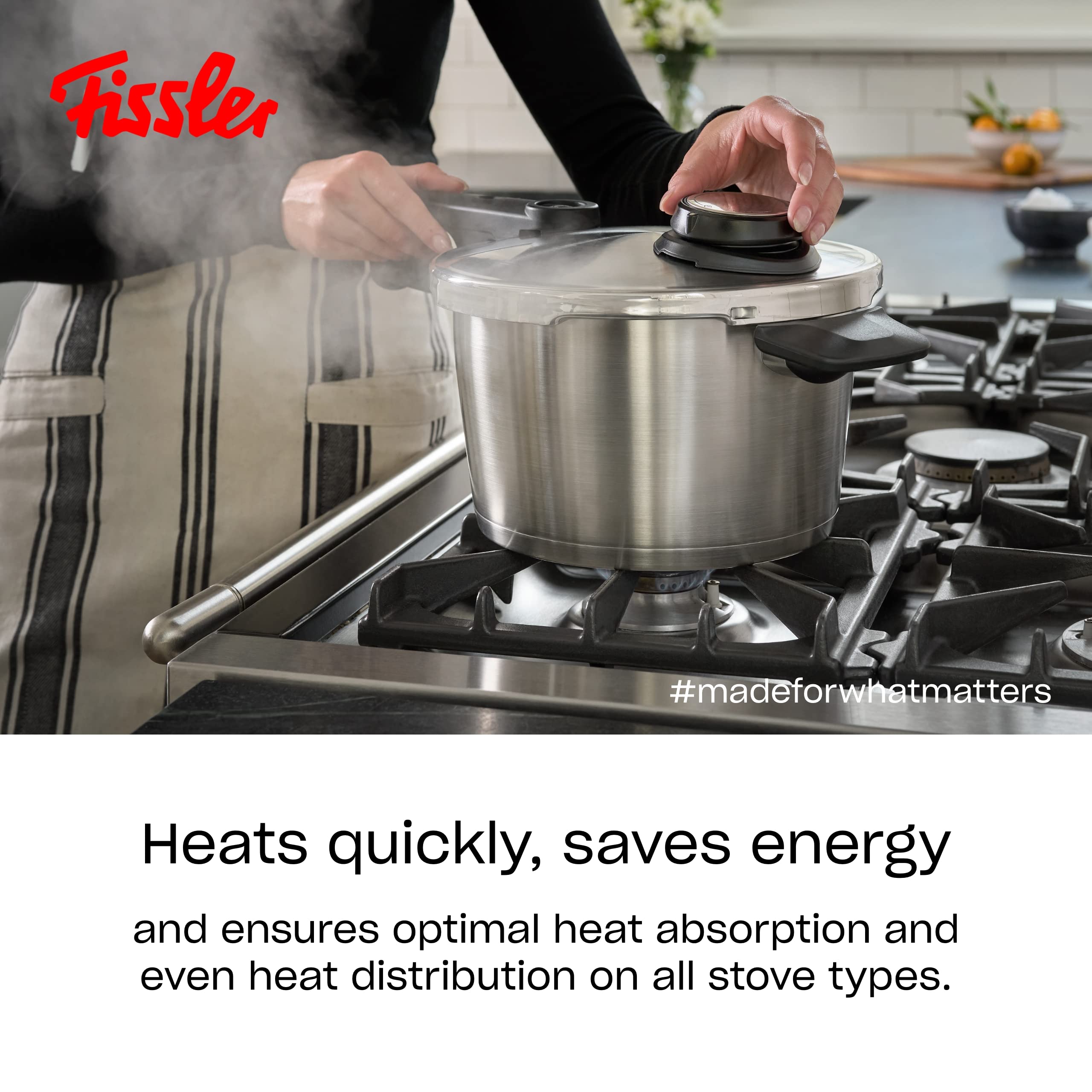 Fissler Vitavit Premium Pressure Cooker Set with Steamer Insert, 3.7 Quarts & 6.3 Quarts