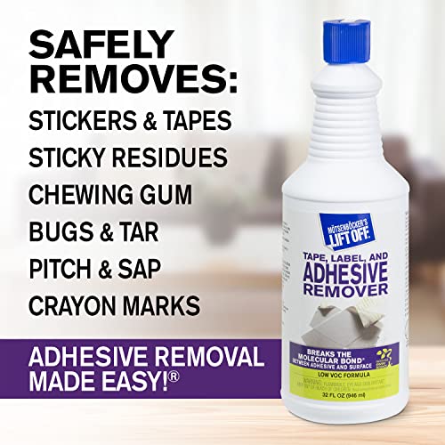 Motsenbocker’s Lift Off 40703-6PK 32-Ounce Tape, Label, and Adhesive Remover Safely Removes Stickers, Glue, Decals, Sticky Residues and More from Vehicles, Furniture, Tile, Wood, and More