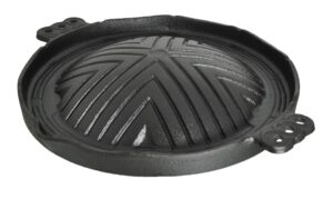 korean traditional cast iron mongolian bbq grill pan stovetop, 11-1/2 inches x 2 inches (29cm)