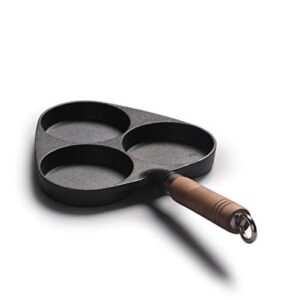 cast iron 3-cup egg frying pan pre-seasoned omelet pan