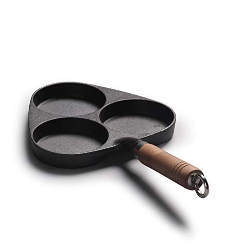 Cast Iron 3-Cup Egg Frying Pan Pre-Seasoned Omelet Pan