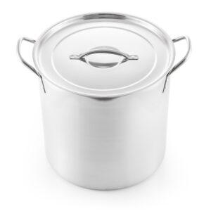 mcsunley stockpot stainless steel all purpose prep and canning bowl, 16 quart, silver