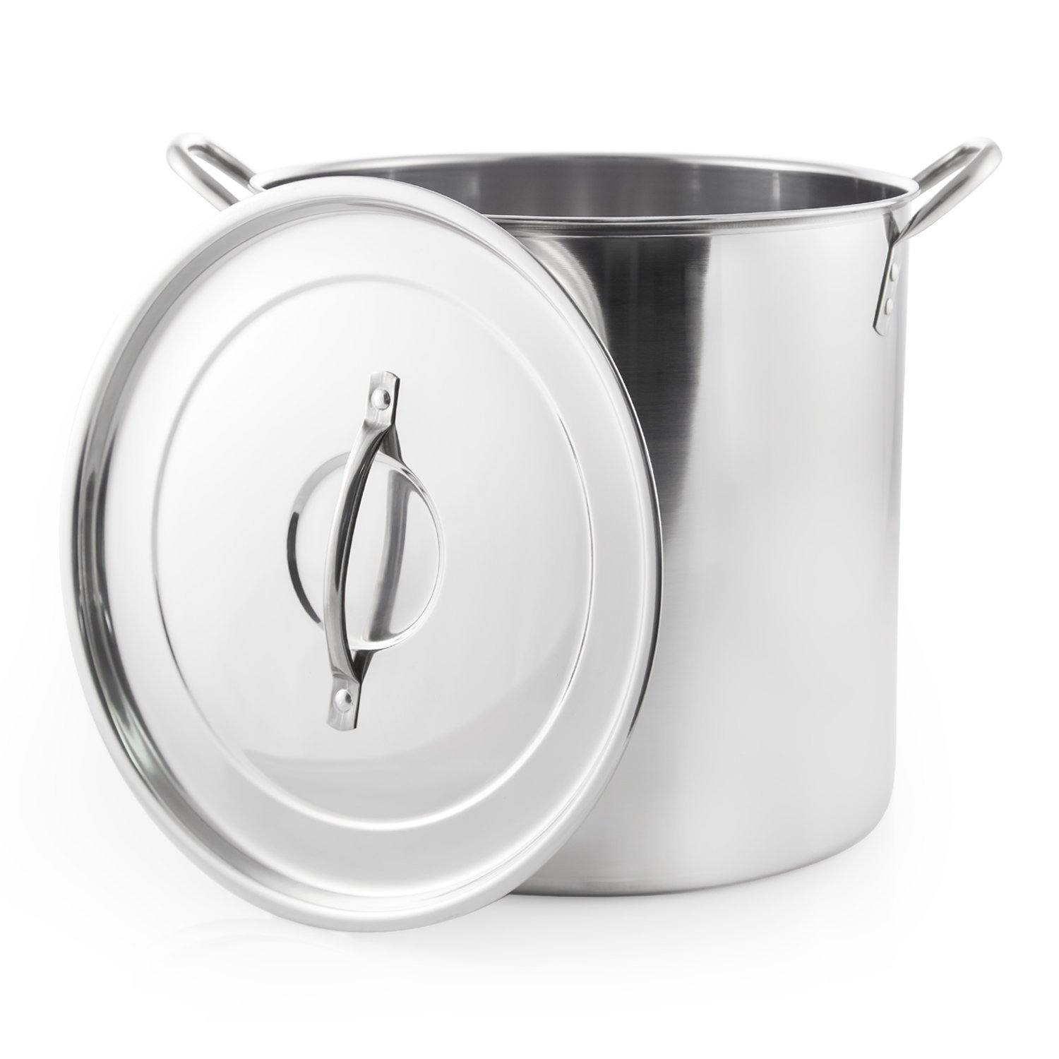 McSunley Stockpot Stainless Steel All Purpose Prep and Canning Bowl, 16 Quart, Silver