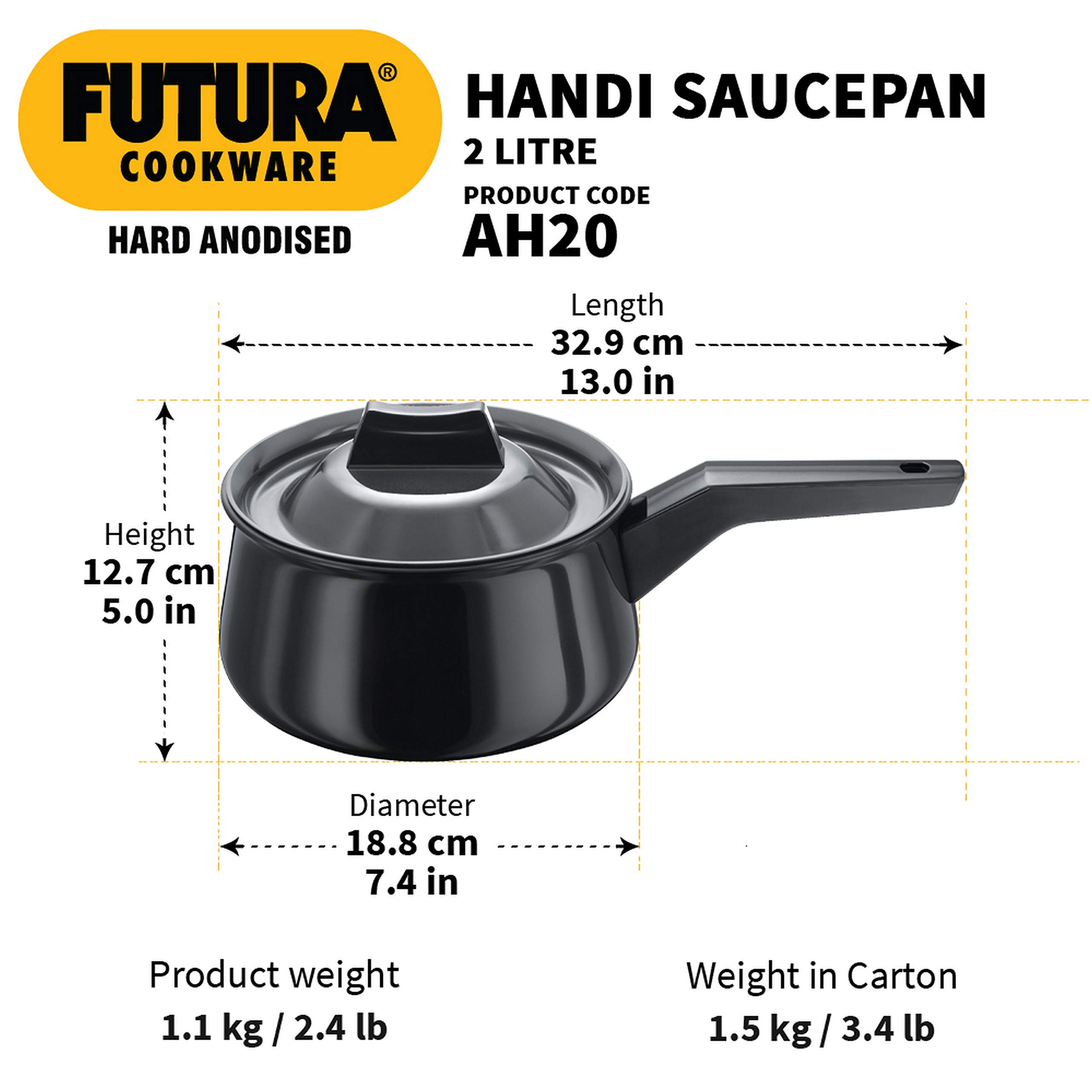 Futura L42 Saucepan, Small, Black