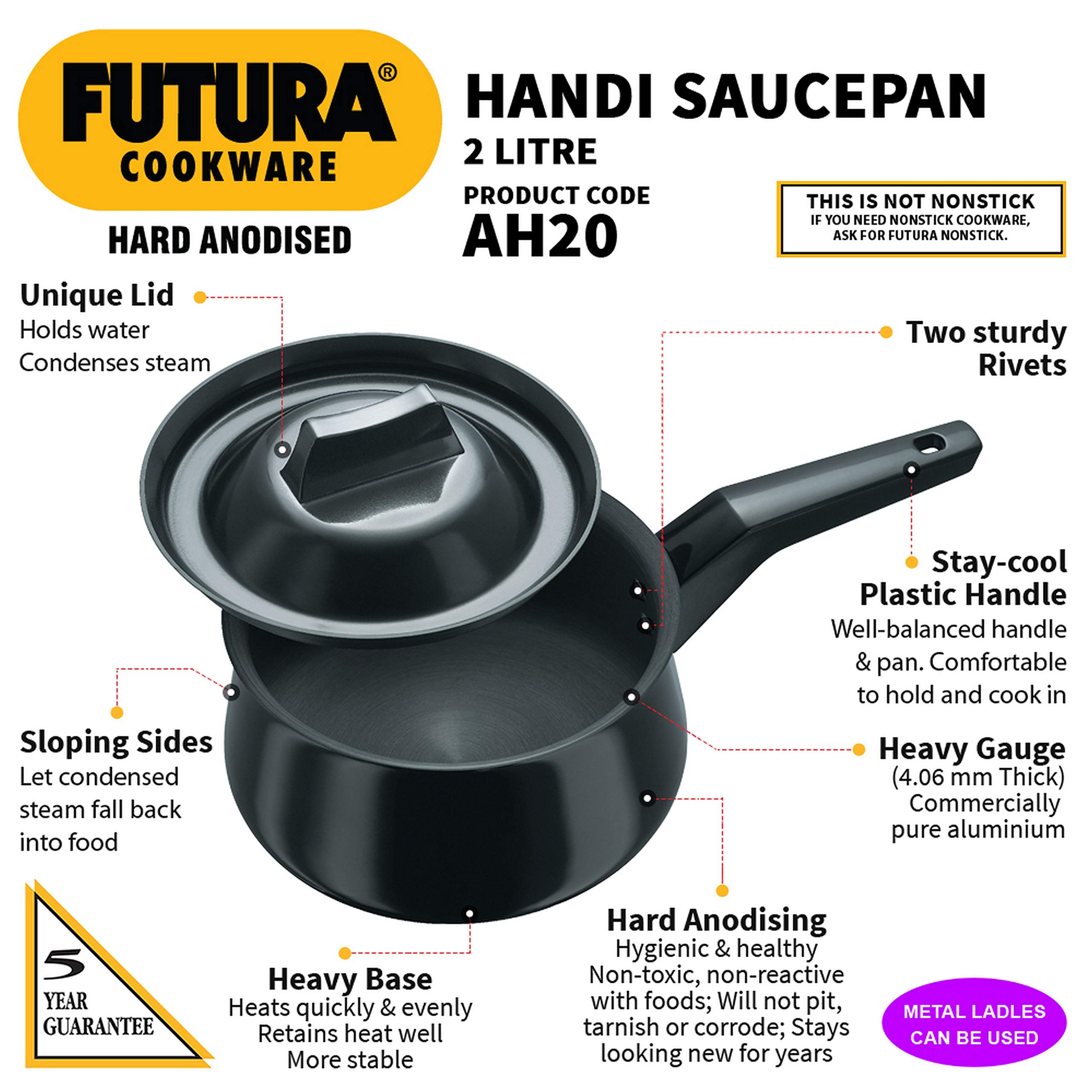 Futura L42 Saucepan, Small, Black