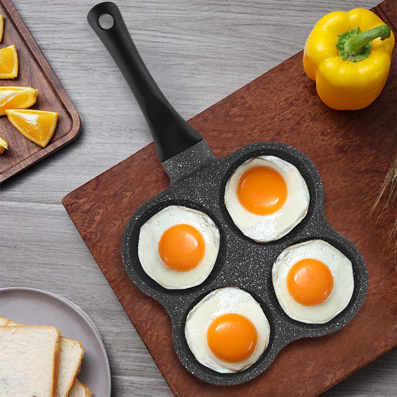 Nonstick Pancake Pans, Aluminum 4 Cups Pancake Omelet Eggs Pan Frying Pot Maker Kitchen Utensil for Egg Burger, Breakfast Pancake Pan, Omelet Breakfast