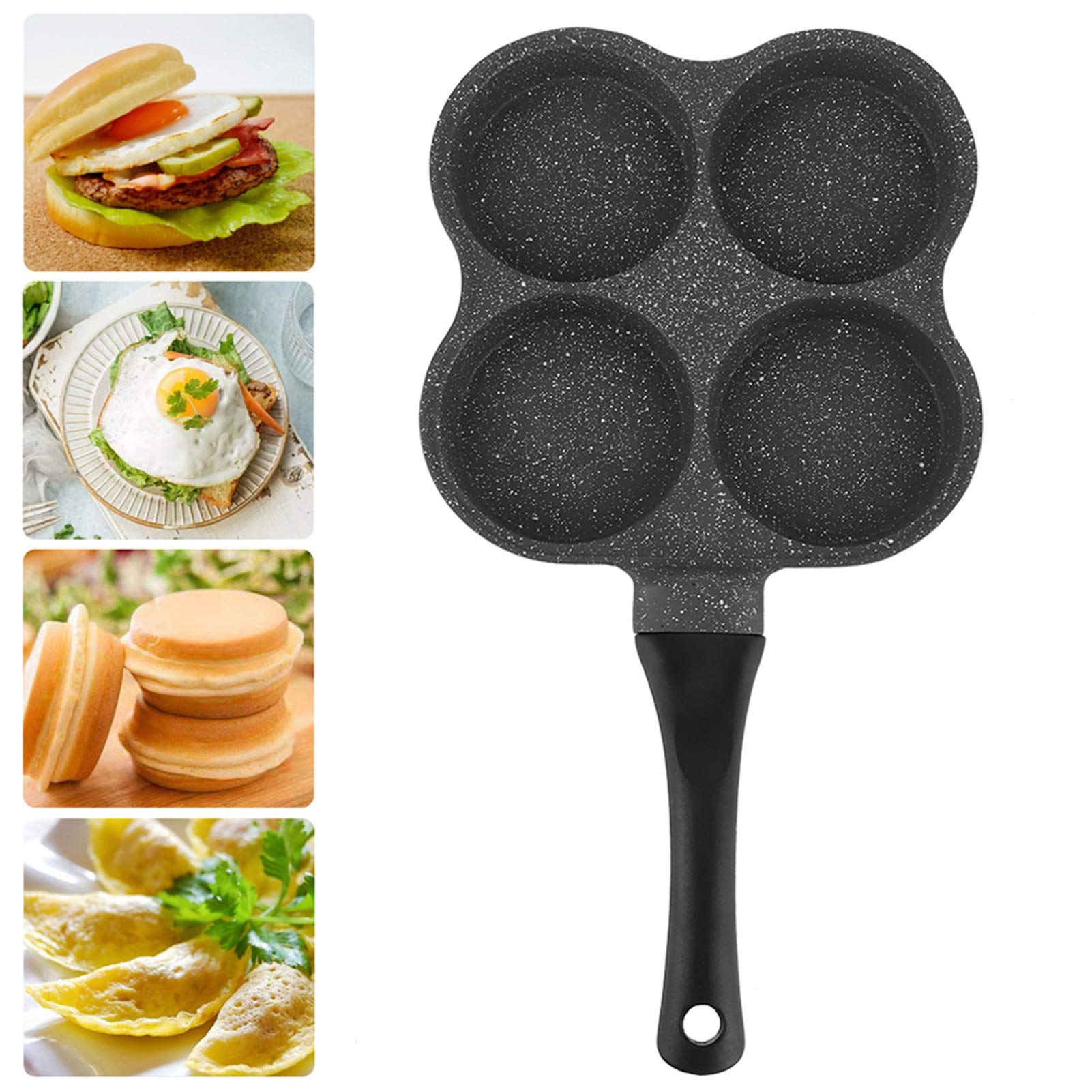 Nonstick Pancake Pans, Aluminum 4 Cups Pancake Omelet Eggs Pan Frying Pot Maker Kitchen Utensil for Egg Burger, Breakfast Pancake Pan, Omelet Breakfast