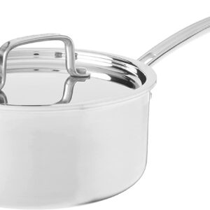 Cuisinart MCP19-18N Multiclad Pro Triple Ply 2-Quart Skillet, Saucepan w/Cover & 719-16 1.5-Quart Chef's-Classic-Stainless-Cookware-Collection, Saucepan w/Cover