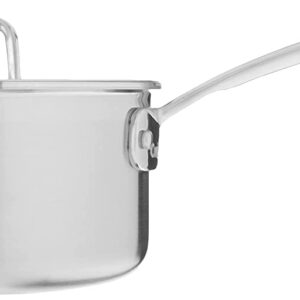 Cuisinart MCP19-18N Multiclad Pro Triple Ply 2-Quart Skillet, Saucepan w/Cover & 719-16 1.5-Quart Chef's-Classic-Stainless-Cookware-Collection, Saucepan w/Cover