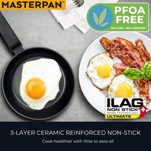 MASTERPAN Non-Stick ILAG Ultimate Everyday Frying Pan with Bakelite handle, 11", black