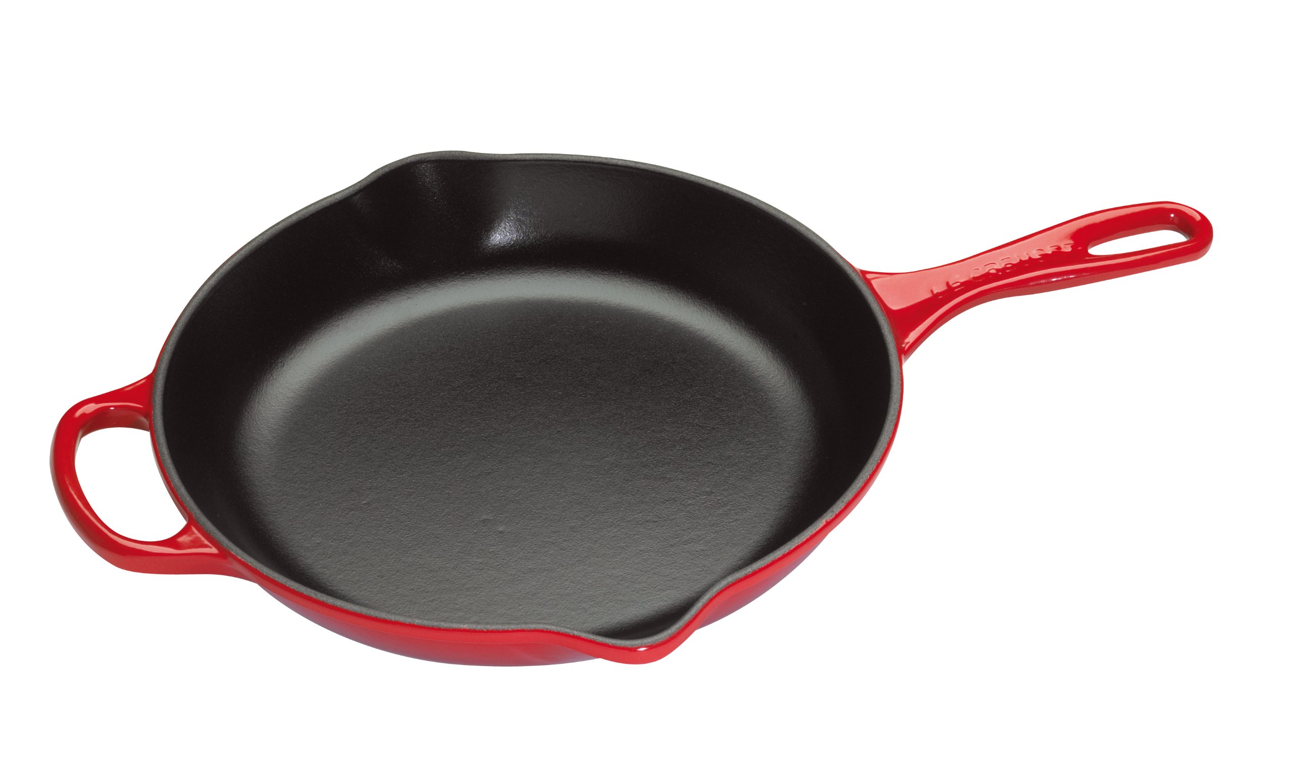 Le Creuset Enameled Cast Iron Signature Iron Handle Skillet, 10.25" (1-3/4 qt.), Cerise & Nylon Brush, 3 1/4", Cerise