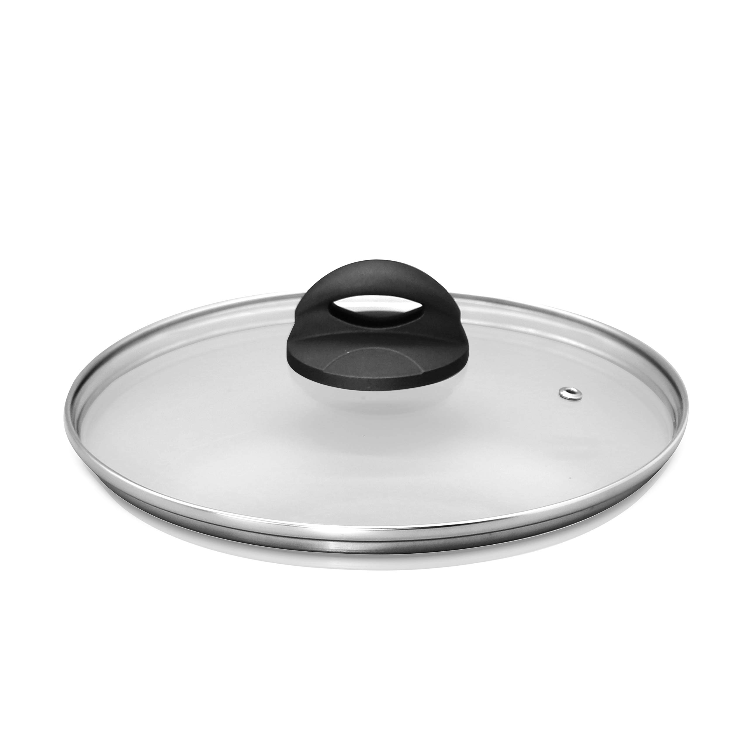 NutriChef Durable Dutch Oven Pot Lid - See-Through Tempered Glass Lids, Fits 9.5'' -inches Pot and Oven Safe, Dishwasher Safe, Works with Model: NCCW12S - NutriChef PRTNCCW12SDOPLID