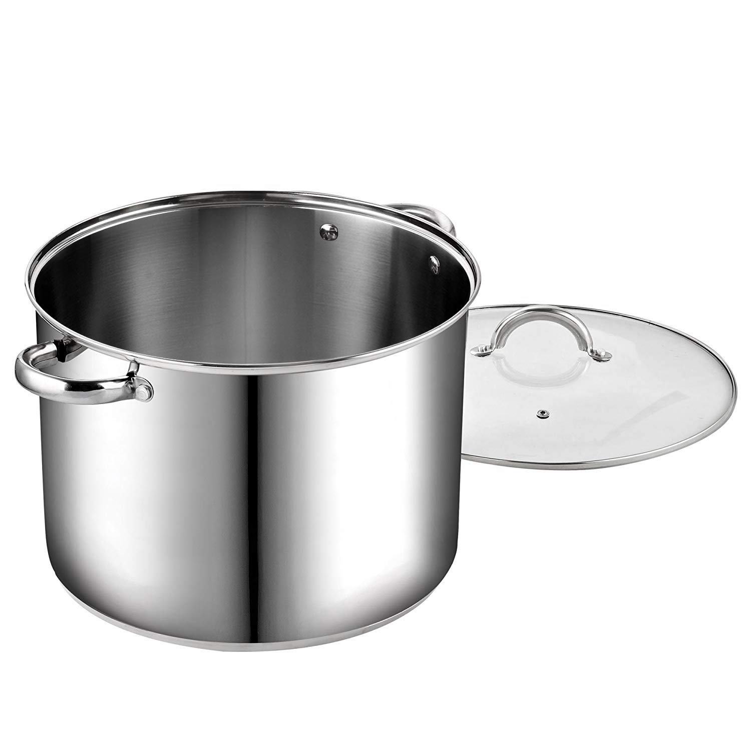 Cook N Home 16 Quart Stockpot with Lid, Stainless Steel and Stockpot Sauce Pot Induction Pot With Lid Professional Stainless Steel 12 Quart