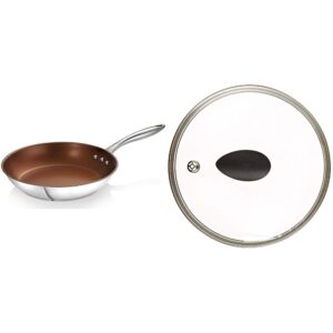 ozeri 8" stainless steel earth pan and lid set with eterna, a 100% pfoa and apeo-free non-stick coating