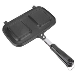 fdit cast aluminium breakfast double sided non-stick frying pan easy use easy safe reliable kitchen cooking utensil tool black