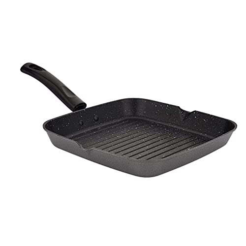 Non-Stick Grill Pan Square Aluminum Grill pan Cookware Gas Stove Perfect for Meat Steak Fish Vegetables for Grilling Frying Sautéing Steak Bacon Pan Griddle