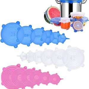 Firsting Silicone Stretch Lids, 18 Pack Reusable Silicone Lids, Silicone Bowl Covers, 6 Sizes Apply to Food Container, for Freezer & Microwave