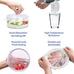 Firsting Silicone Stretch Lids, 18 Pack Reusable Silicone Lids, Silicone Bowl Covers, 6 Sizes Apply to Food Container, for Freezer & Microwave