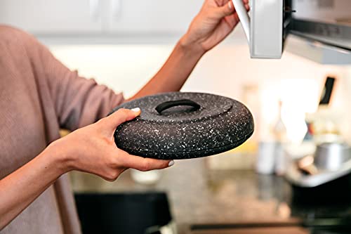 Dexas Microwavable Tortilla Warmer, 8.5"x 8.5"x 2.5" Granite Pattern.Ideal for tortillas, breads, pancakes, pita bread, corn breads