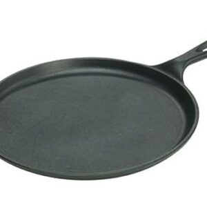 Lodge L9OG3 Cast Iron Round Griddle, Pre-Seasoned, 10.5-inch