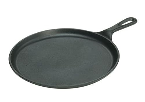 Lodge L9OG3 Cast Iron Round Griddle, Pre-Seasoned, 10.5-inch