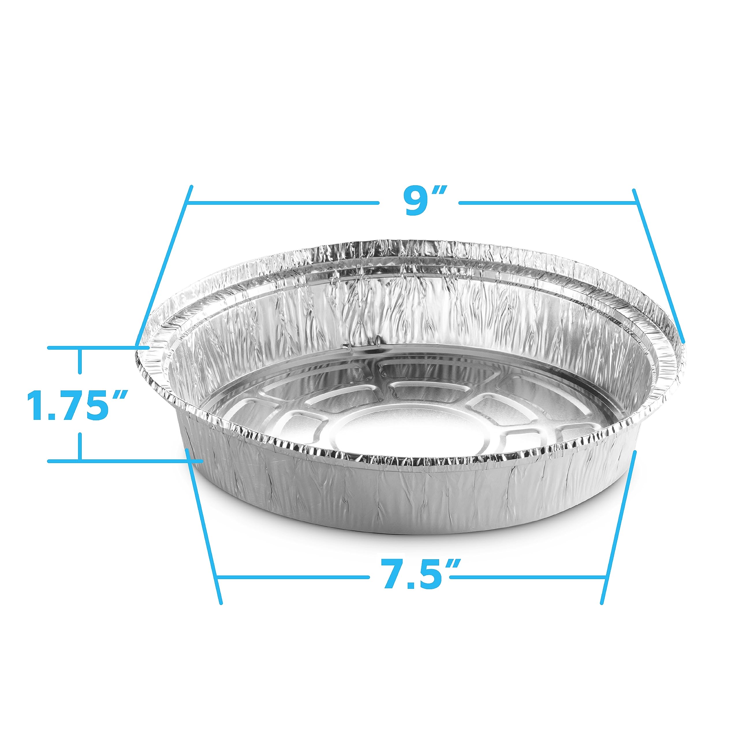 MontoPack 9” Round Aluminum Foil Pans with Clear Lids | Disposable Containers with Straight Walls for Storing, Baking, Meal Prep & Reheating | Freezer & Oven Safe, Recyclable | 40 Pack of Tins