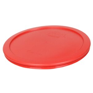 Pyrex 7402-PC Red Round Storage Replacement Lid Cover fits 6 & 7 Cup 7" Dia. Round (2-Pack) Made in the USA