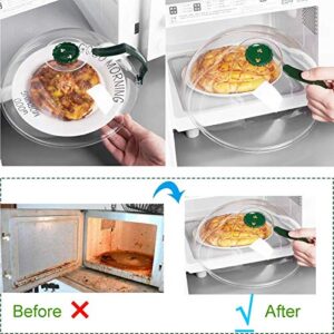 Microwave Splatter Cover, Microwave Cover for Foods BPA-Free, Microwave Plate Cover Guard Lid with Handle, Hanging Hole and Adjustable Steam Vents Microwave Oven Cleaner Large-2 PACK