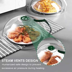 Microwave Splatter Cover, Microwave Cover for Foods BPA-Free, Microwave Plate Cover Guard Lid with Handle, Hanging Hole and Adjustable Steam Vents Microwave Oven Cleaner Large-2 PACK