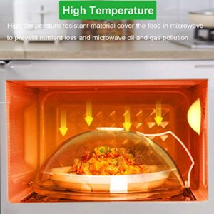 Microwave Splatter Cover, Microwave Cover for Foods BPA-Free, Microwave Plate Cover Guard Lid with Handle, Hanging Hole and Adjustable Steam Vents Microwave Oven Cleaner Large-2 PACK